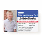 Child ID Identification Emergency Allergy Photo Badge | Zazzle