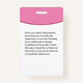 Child Kid ID Identification Emergency Card Badge | Zazzle