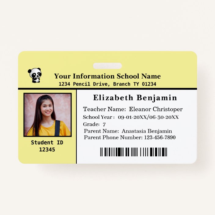 Child Kids ID Identification Card Students School Badge | Zazzle.com