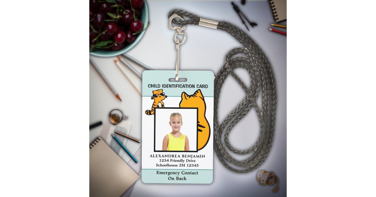 Child Kids Photo ID Identification Card Fun Custom Badge | Zazzle
