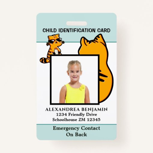 Child Kids Photo ID Identification Card Fun Custom Badge | Zazzle