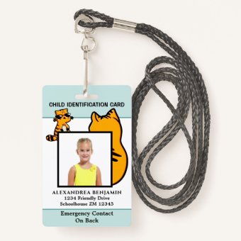 Child Kids Photo ID Identification Card Fun Custom Badge | Zazzle