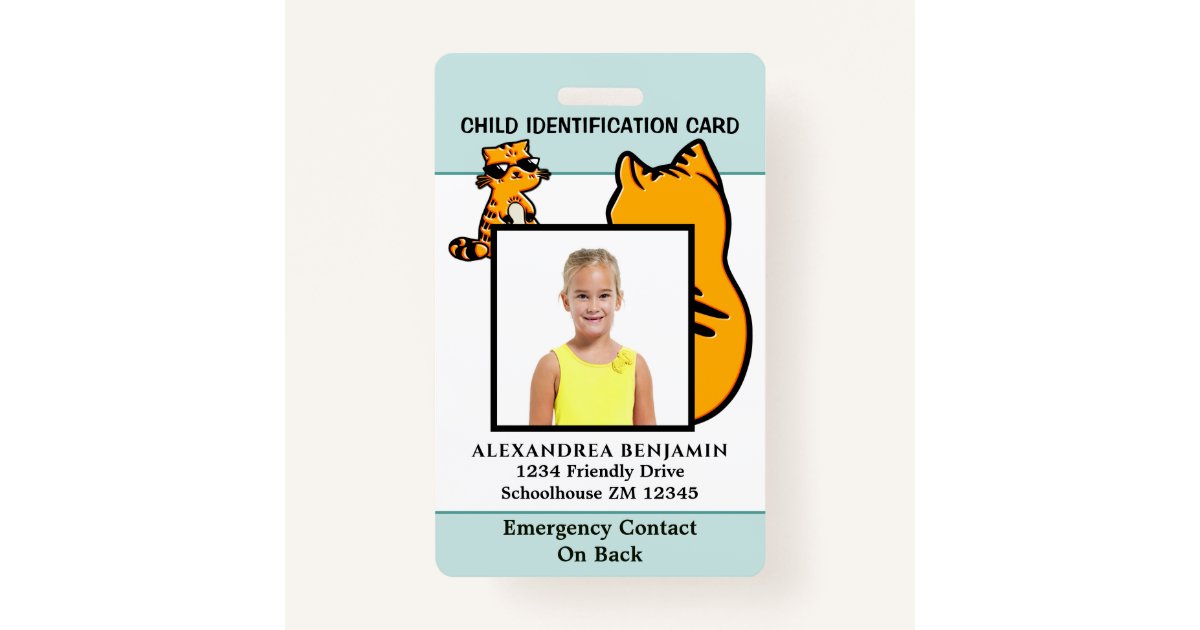 Child Kids Photo ID Identification Card Fun Custom Badge | Zazzle