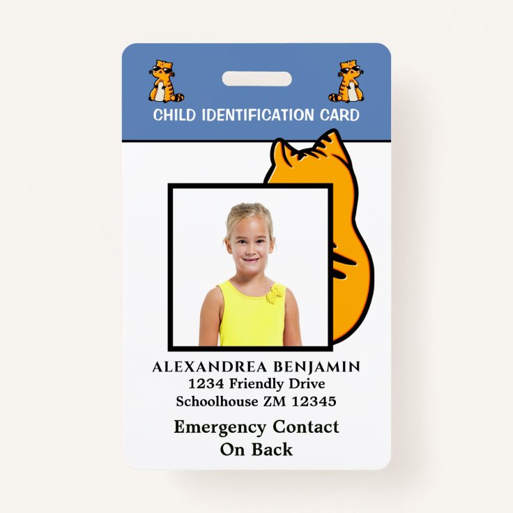 Child Kids Photo ID Identification Fun Custom Badge | Zazzle
