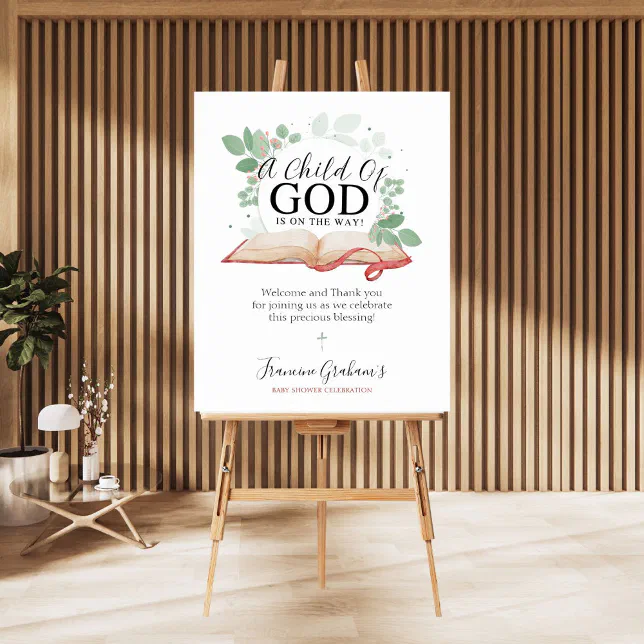 Child Of God Baby Shower Welcome Sign | Zazzle