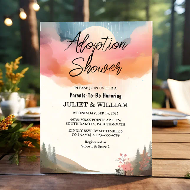 Child Old Son Boho Fun Adoption Day Baby Shower Invitation | Zazzle