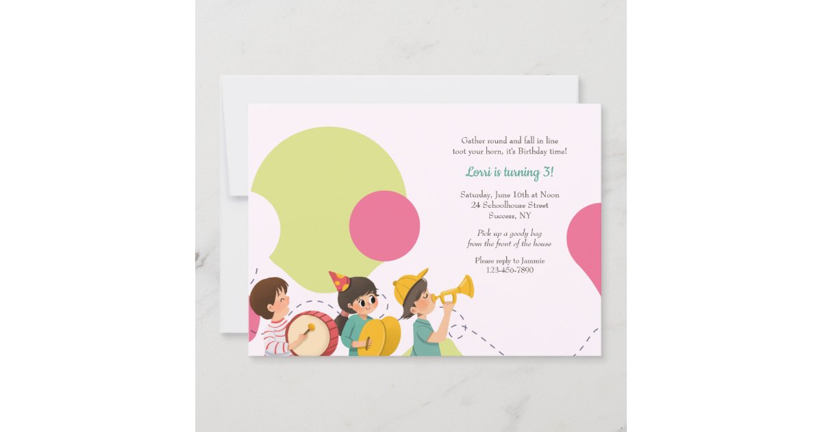 Child Parade Birthday Party Invitation | Zazzle