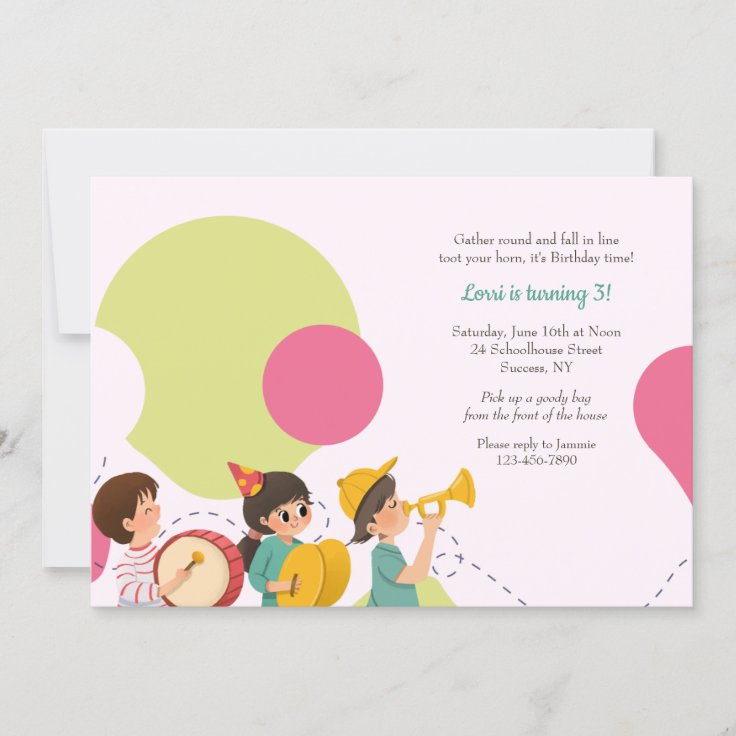 Child Parade Birthday Party Invitation | Zazzle
