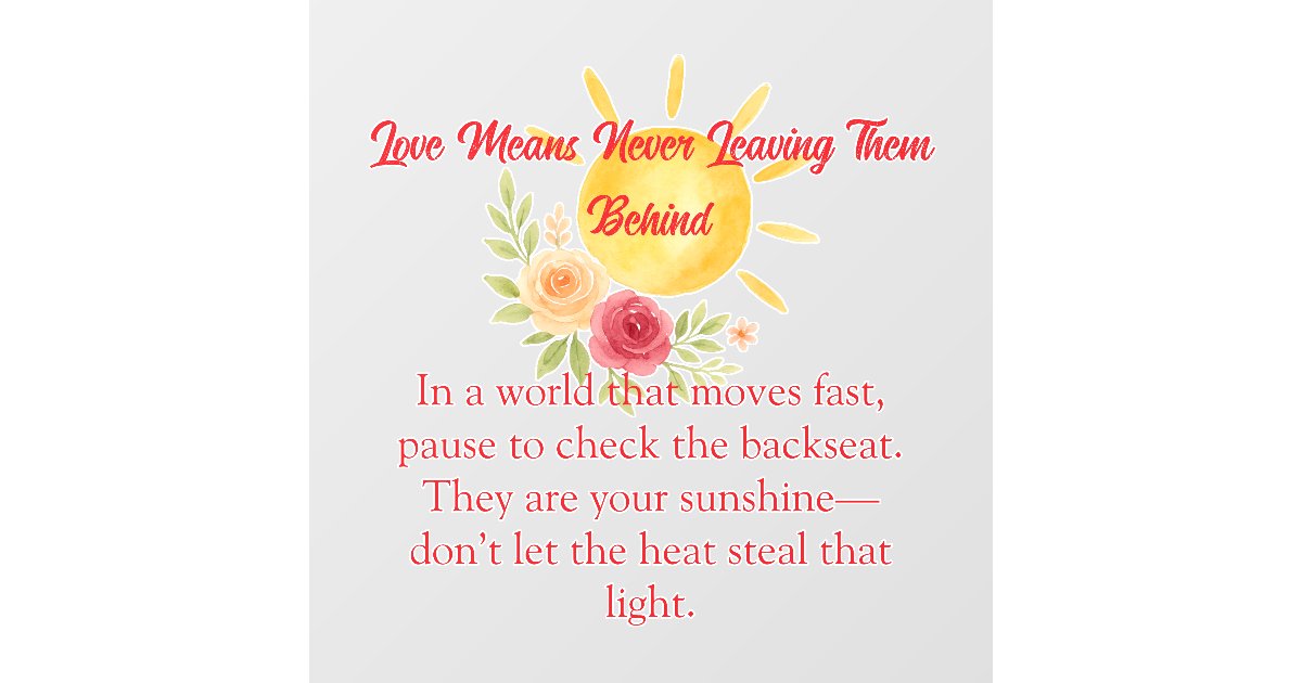 Child Safety Reminder Window Cling | Zazzle
