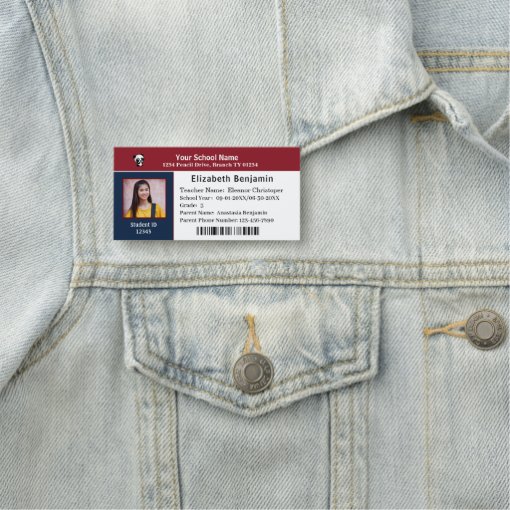 Child Student School Boy Girl ID Card Personalize Name Tag | Zazzle