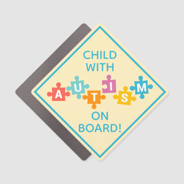 Child With Autism On Board Awareness Car Magnet | Zazzle