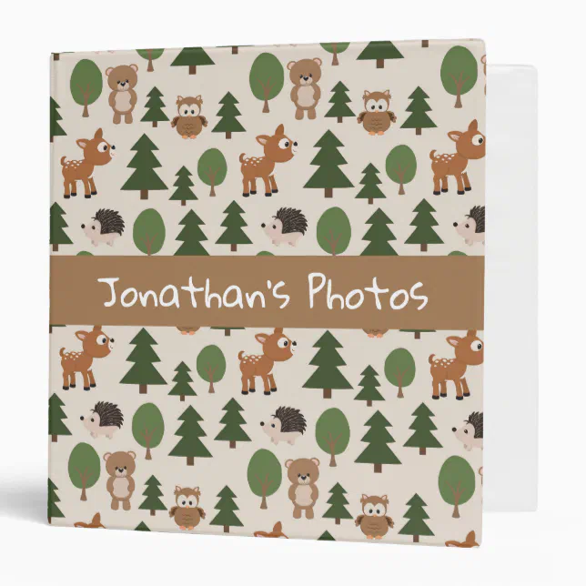 Child Woodland Animal Personalized Photo Album 3 Ring Binder | Zazzle