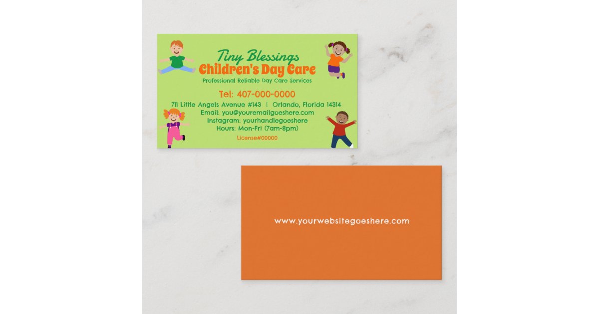 Childcare Daycare Babysitting Services Business Card | Zazzle