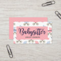 Childcare Nanny Babysitter Stroller Calligraphy Business Card | Zazzle