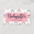 Childcare Nanny Babysitter Stroller Calligraphy Business Card | Zazzle