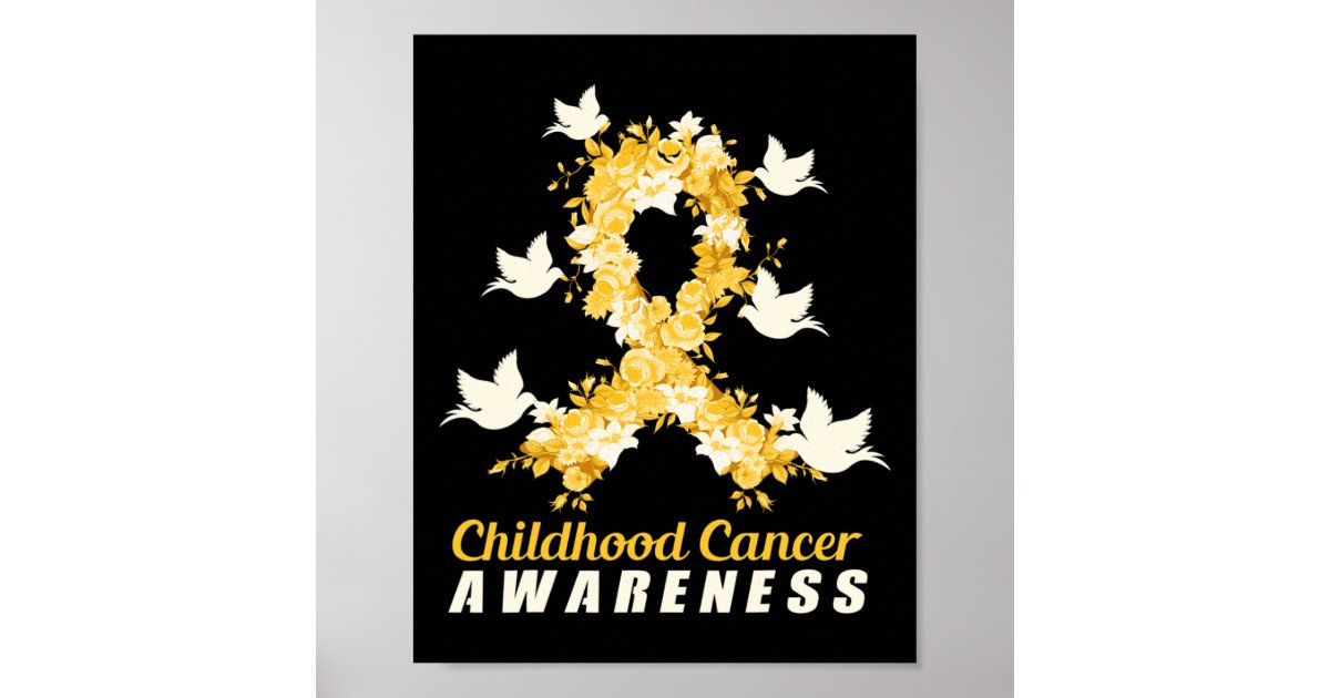 Childhood Cancer Awareness Birds Poster | Zazzle