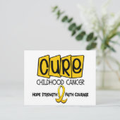 Childhood Cancer Awareness CURE Postcard | Zazzle
