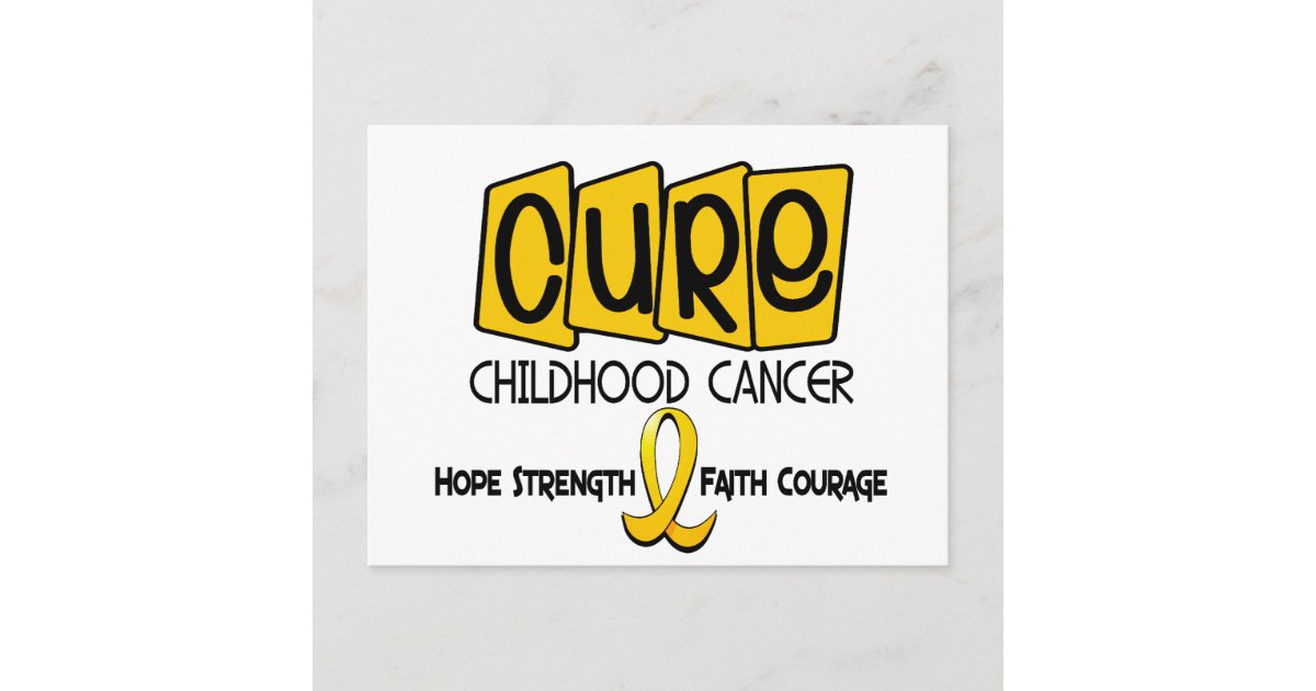 Childhood Cancer Awareness CURE Postcard | Zazzle