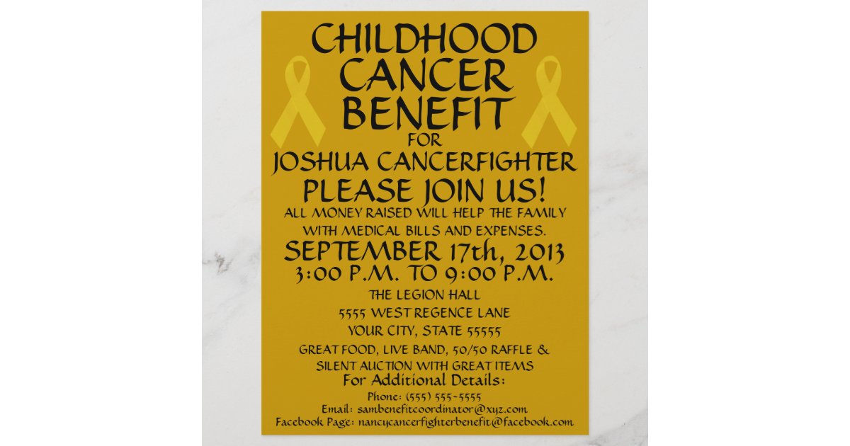 Childhood Cancer Benefit Flyer | Zazzle