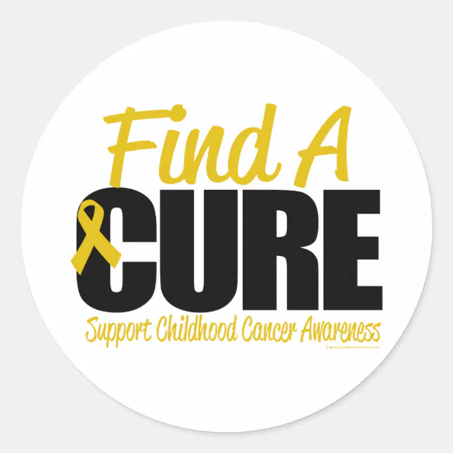 Childhood Cancer Find A Cure Classic Round Sticker | Zazzle