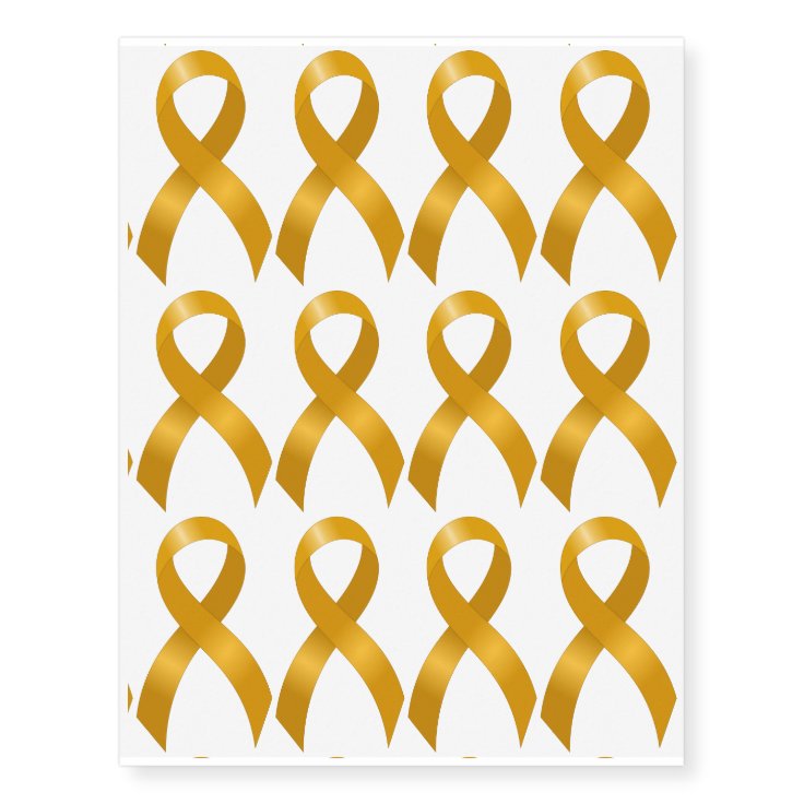 Childhood Cancer Gold Ribbon Temporary Tattoos | Zazzle