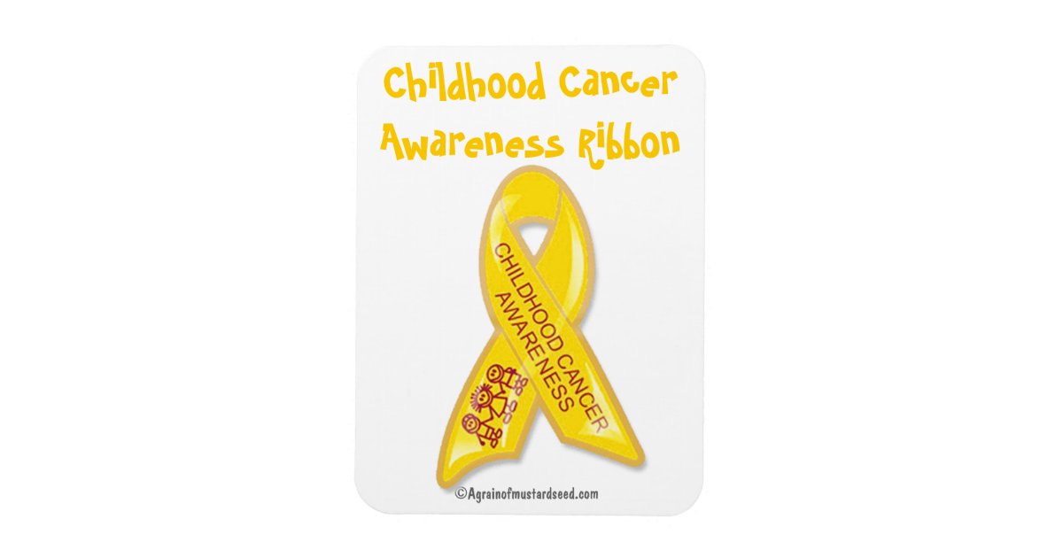 Childhood Cancer Yellow Ribbon Magnet | Zazzle