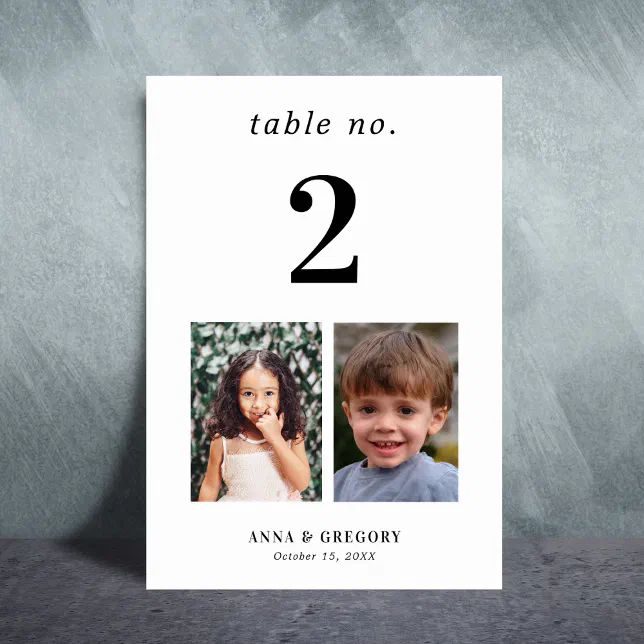 Childhood Pictures Photos Table Number 2 Wedding | Zazzle