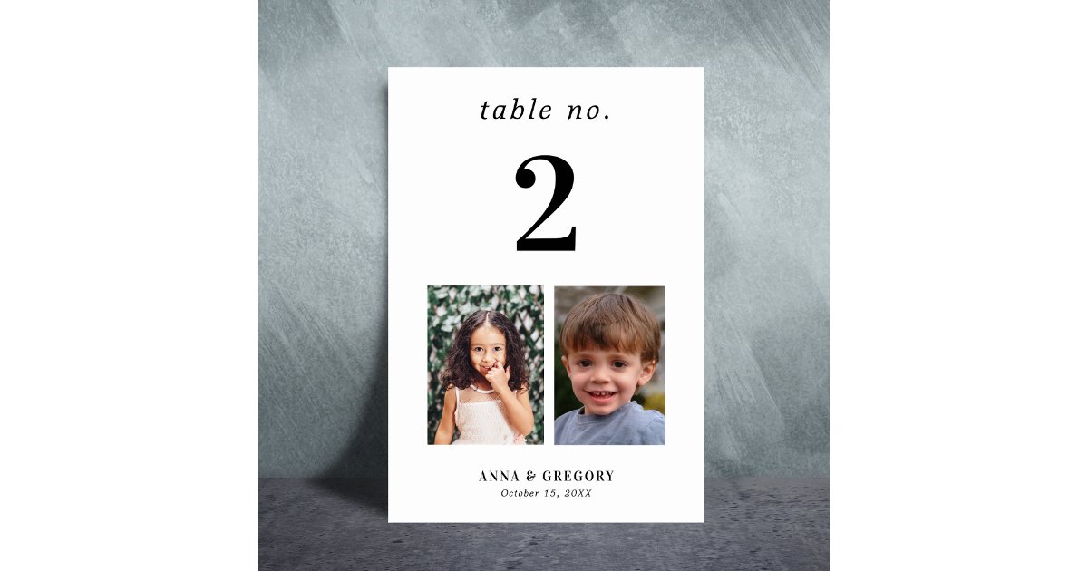 Childhood Pictures Photos Table Number 2 Wedding | Zazzle