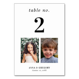 Childhood Pictures Photos Table Number 2 Wedding | Zazzle