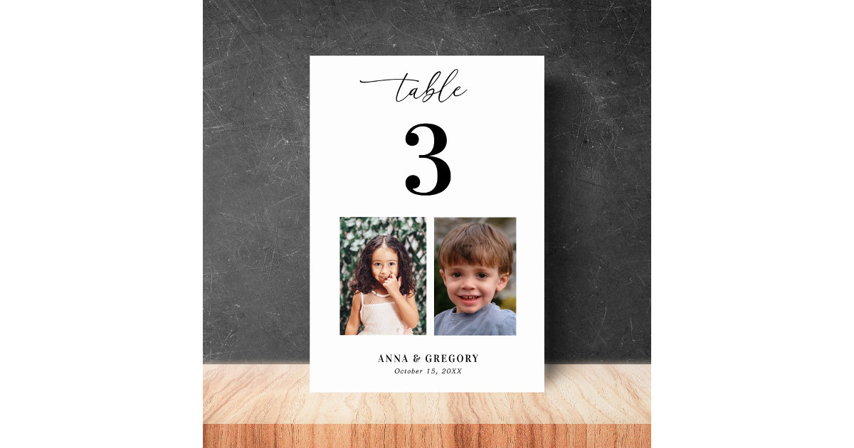 Childhood Pictures Photos Table Number 3 Wedding | Zazzle