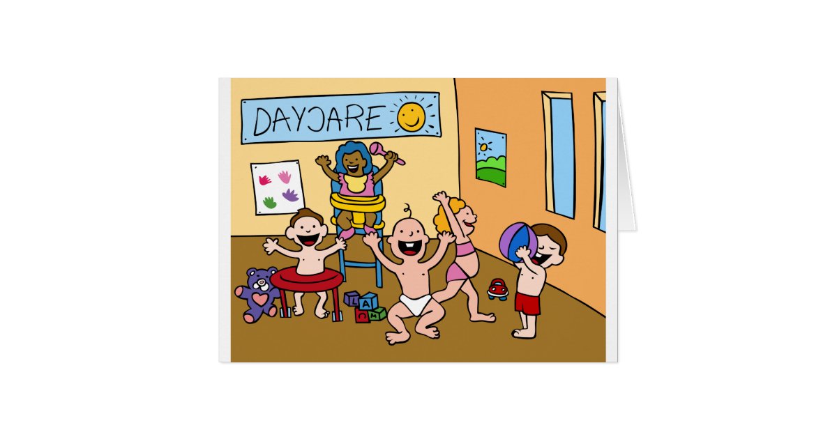 Children At A Daycare Center Cartoon | Zazzle