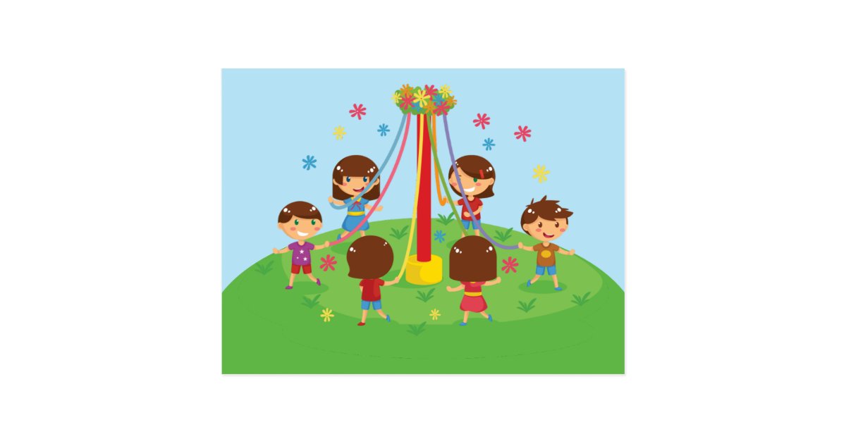 Children Dancing around Maypole Postcard | Zazzle.com