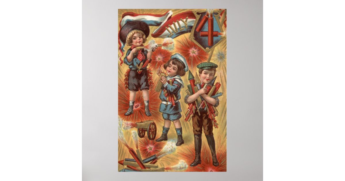 Children Fireworks Firecracker Explosion Poster | Zazzle