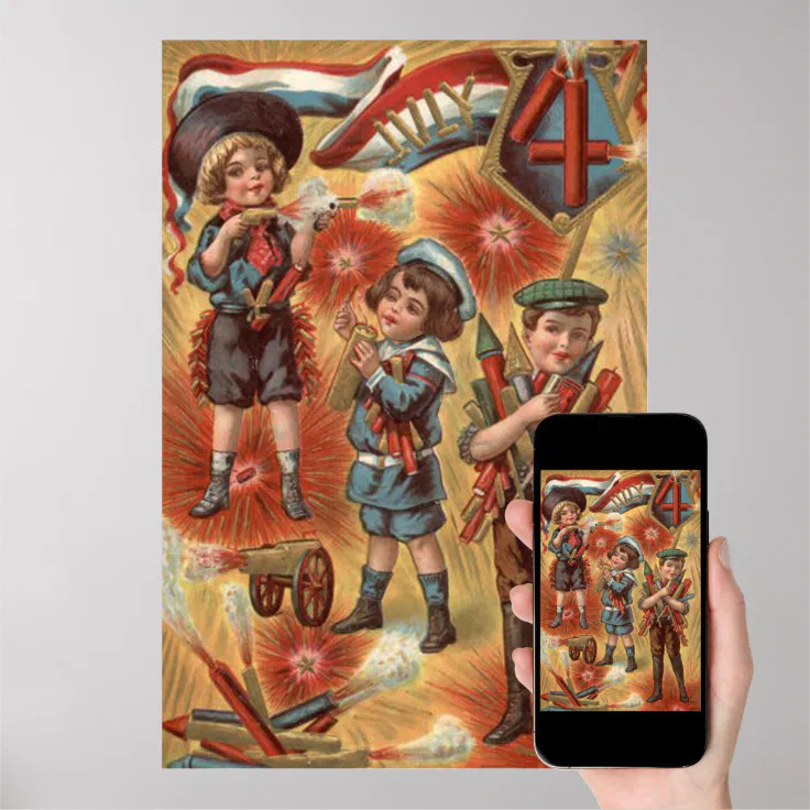 Children Fireworks Firecracker Explosion Poster | Zazzle