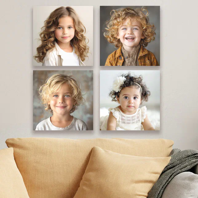 Children Grandchildren Family Portraits Acrylic Photo Tile | Zazzle