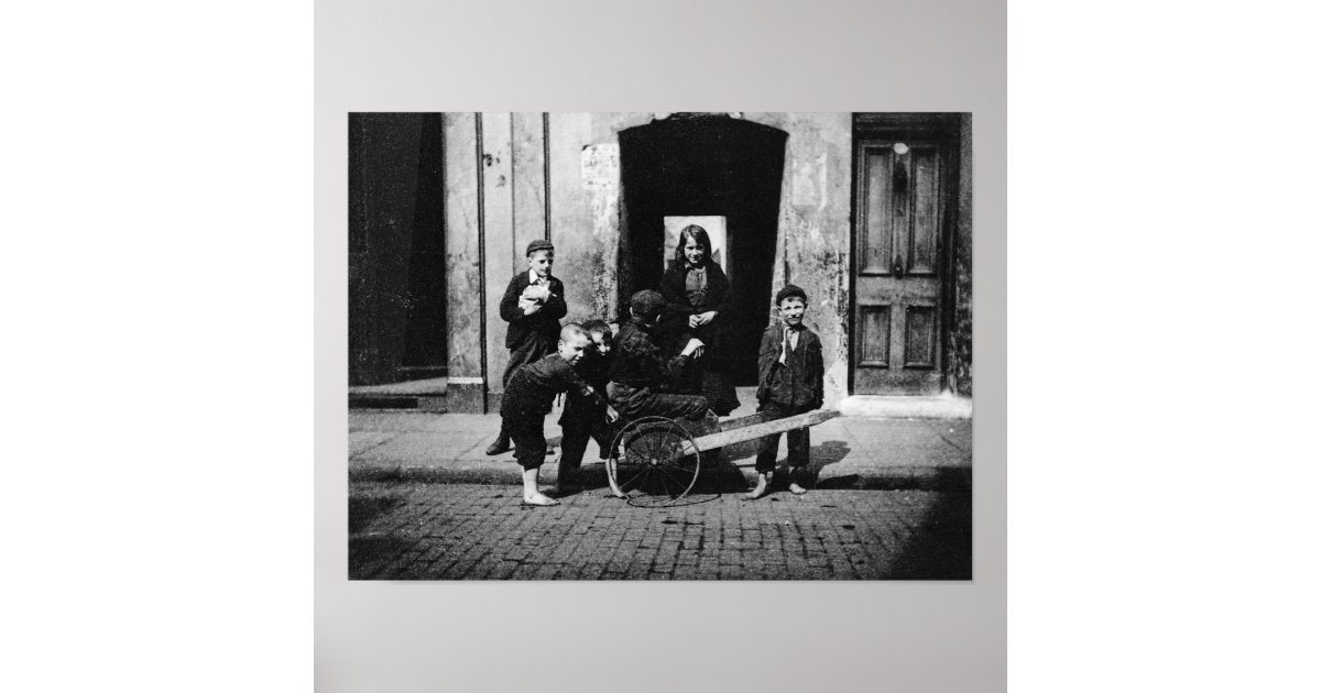 Children in a London slum Poster | Zazzle