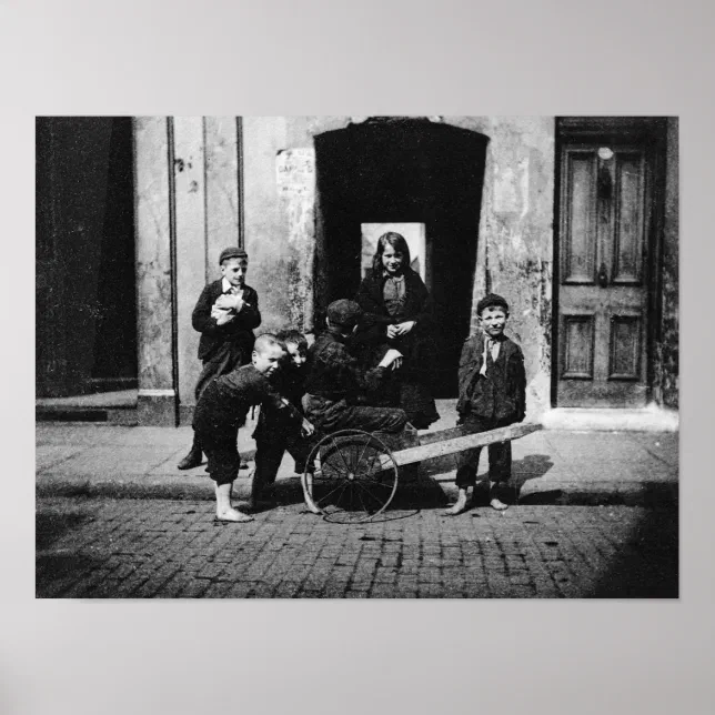 Children in a London slum Poster | Zazzle