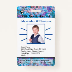 Children Kids Photo ID Identification Card Custom Badge | Zazzle
