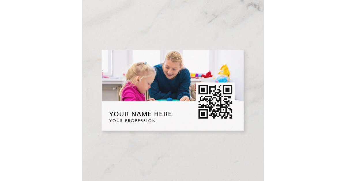 children occupational therapist QR Code Business Card | Zazzle
