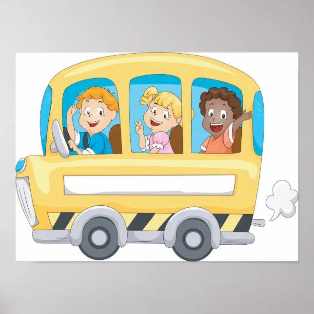 Children On A School Bus Poster | Zazzle