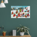 Children playing in the snow poster | Zazzle