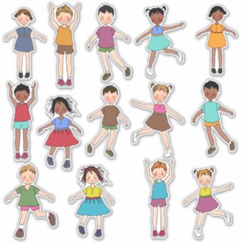 Children Playing Stickers | Zazzle