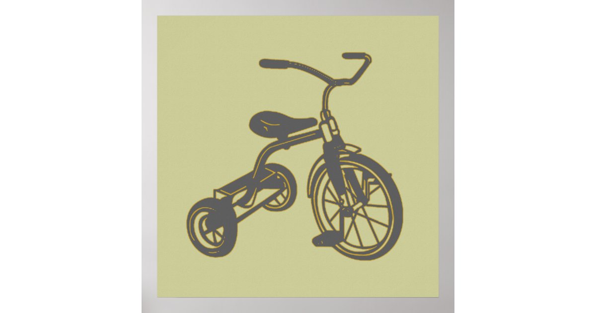 Children’s Tricycle Graphic Poster | Zazzle