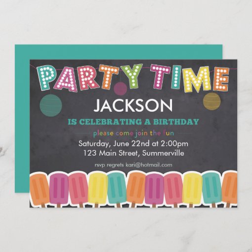 Children's Birthday Invitation - Party Time | Zazzle