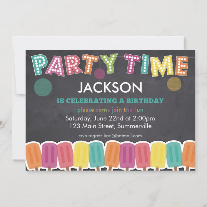 Children's Birthday Invitation - Party Time | Zazzle.com