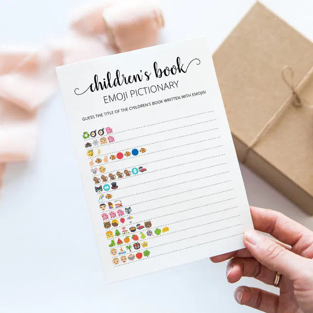 Children's Book Emoji Pictionary Game Card | Zazzle