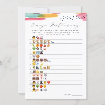 Children's Book Emoji Pictionary | Pink & Blue Invitation | Zazzle