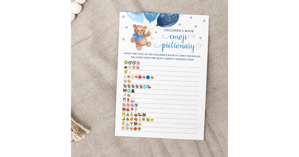 Children's Book Emoji Pictionary Teddy Bear Card | Zazzle