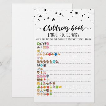 Children's Book Emoji Pictionary with Answers game | Zazzle