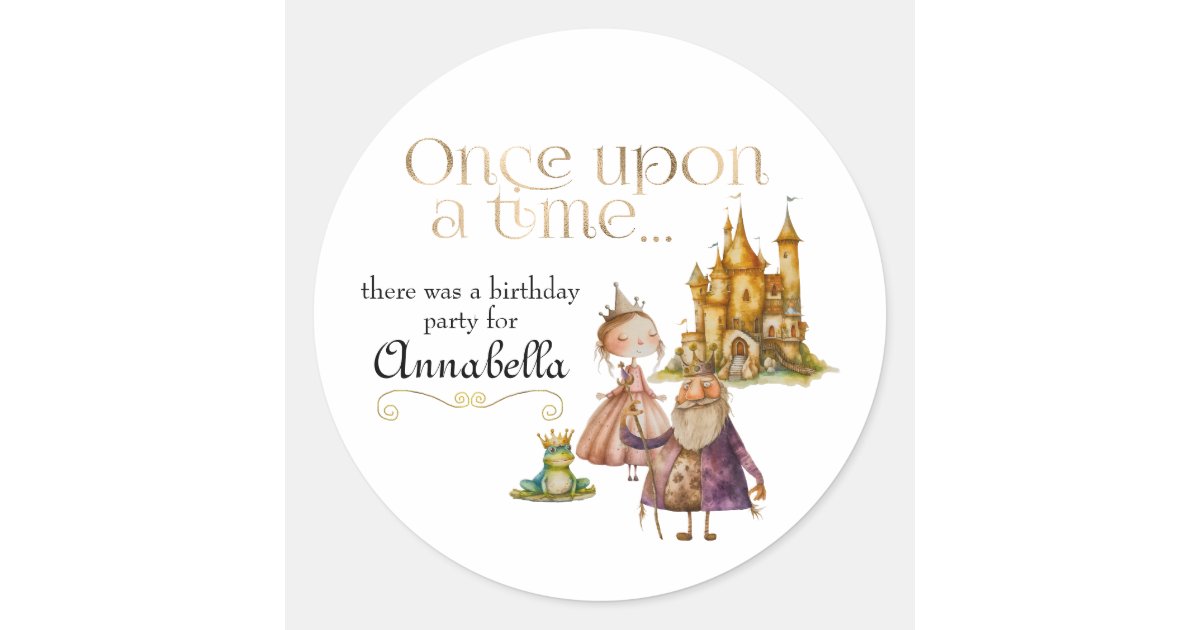 Children's Classic Fairy Tale Princess and Frog Round Sticker | Zazzle